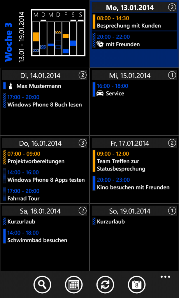 Week View | Universal Windows Platform App Development